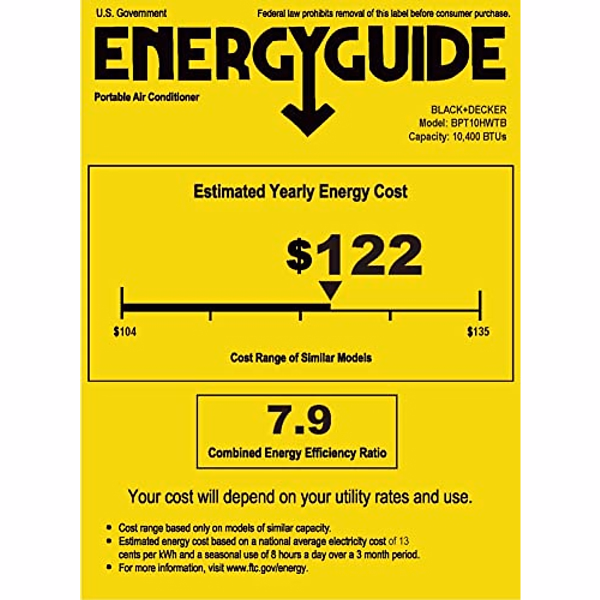 BLACK+DECKER 14,000 BTU Portable Air Conditioner with Heat, White