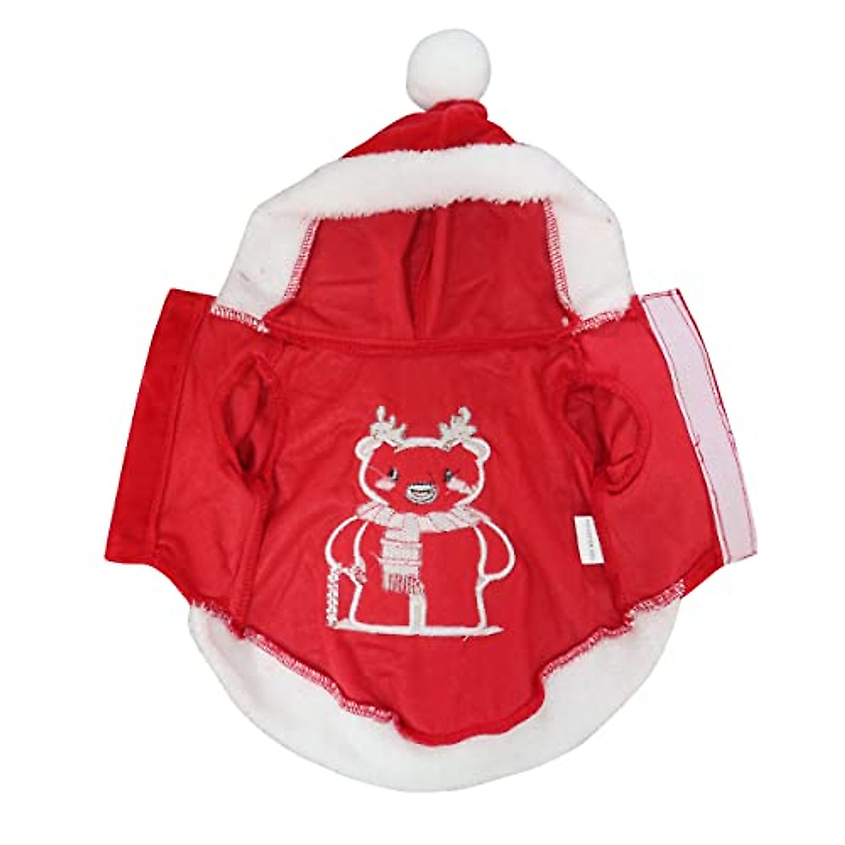 Ornaous Cute Dog Cat Christmas Hoodie, Pet Teddy Bear Cosplay Costume, Puppy Fleece Outfits Warm Clothes（XL Size）