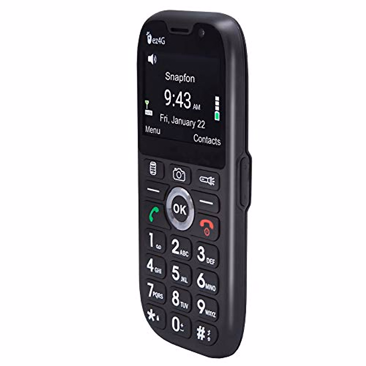 Snapfon ez4G Locked | Big-Button Cellphone for Seniors, Nationwide 4G Volte, SOS Button, Hearing Aid Compatible, Mobile Monitoring Service Ready | Locked to Network, Activation Kit Included