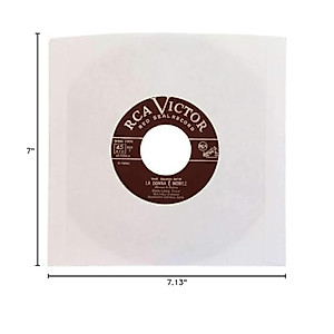 (2000) Archival Quality Acid-Free Heavyweight Paper Inner Sleeves for 7" Vinyl Records #07IW