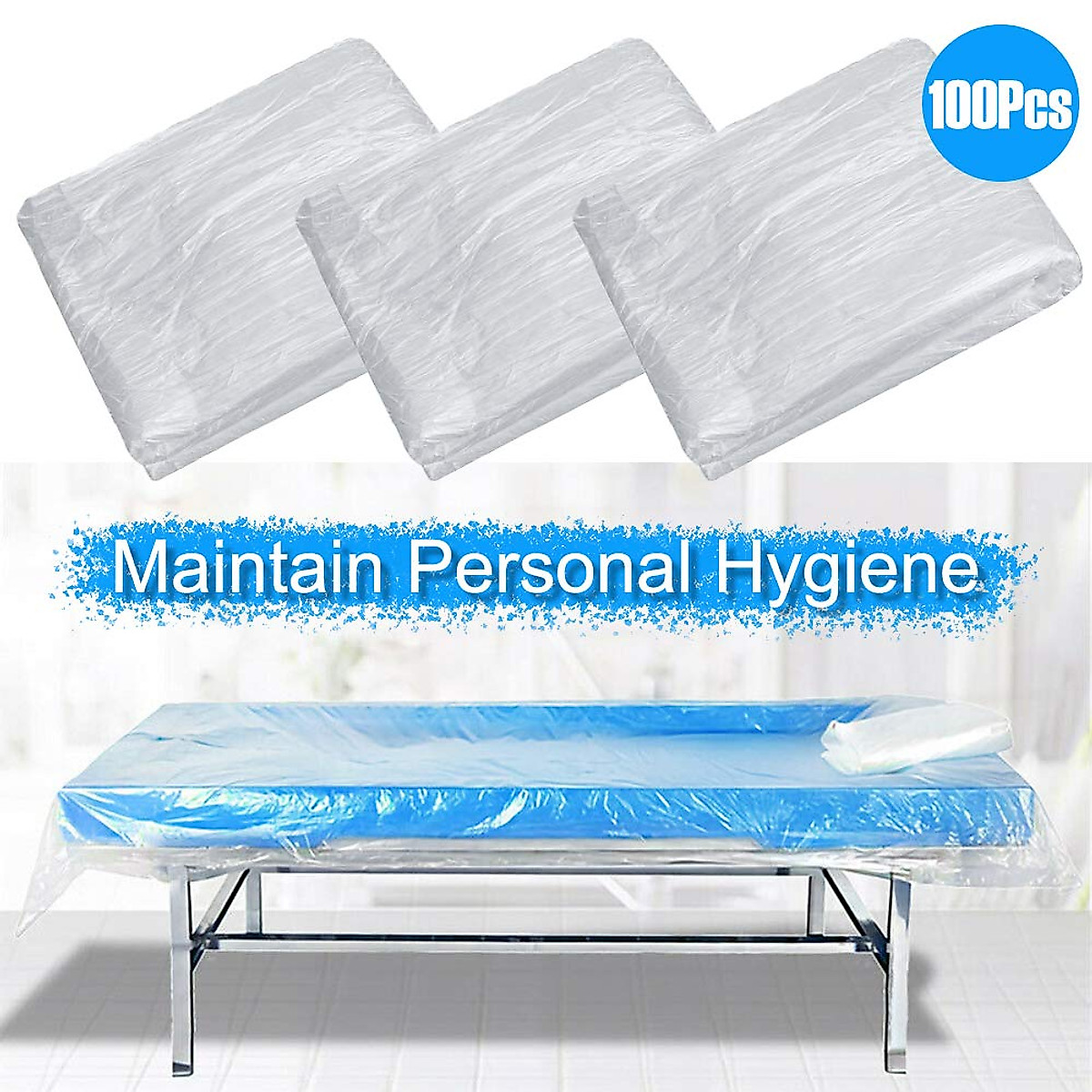 100 Pcs Disposable Bedspread Cover SPA Massage Treatment Table Sheets Transparent Beauty Bed Waterproof Film Couch