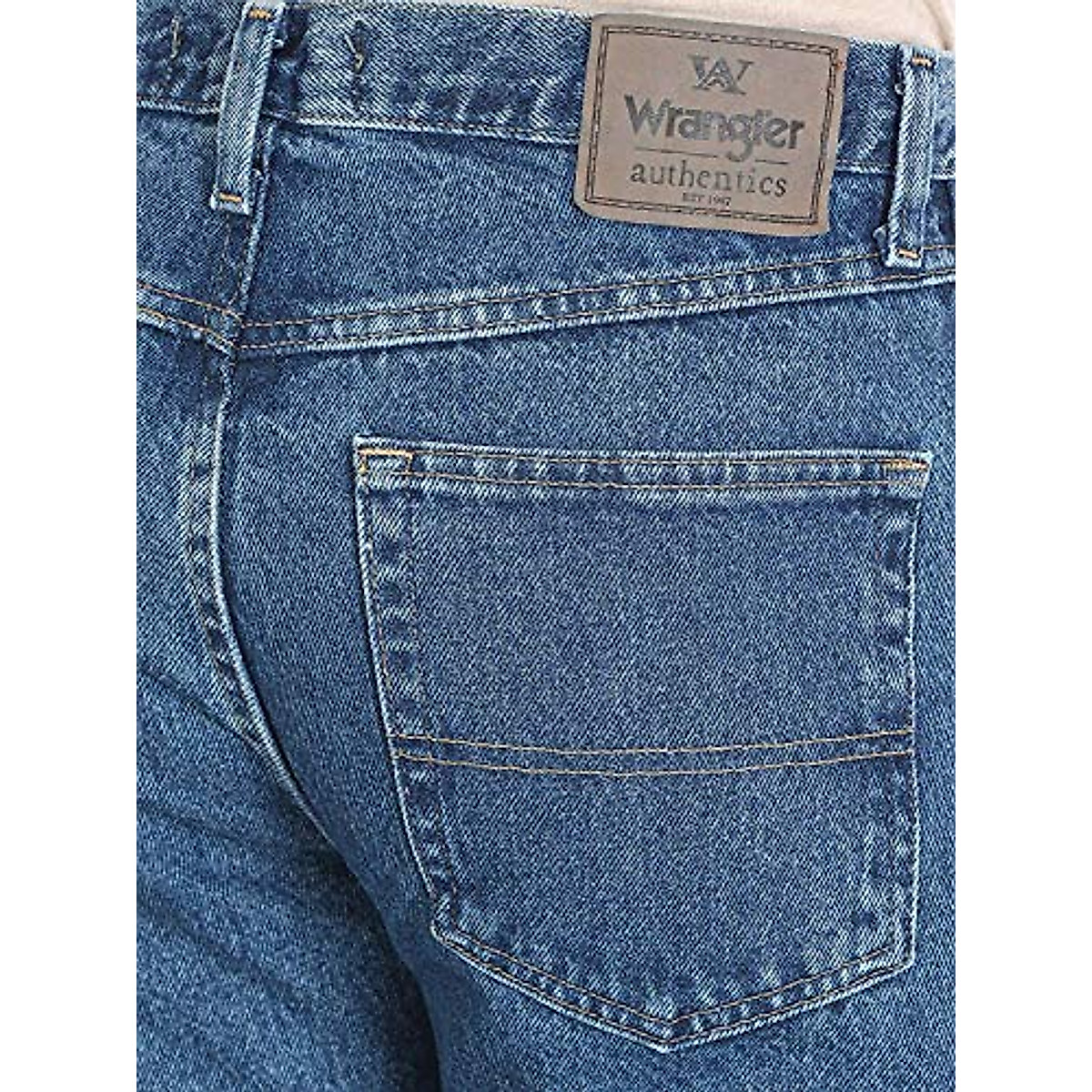 Wrangler Authentics Men's Classic 5-Pocket Regular Fit Cotton Jean, Stonewash Mid, 36W x 30L