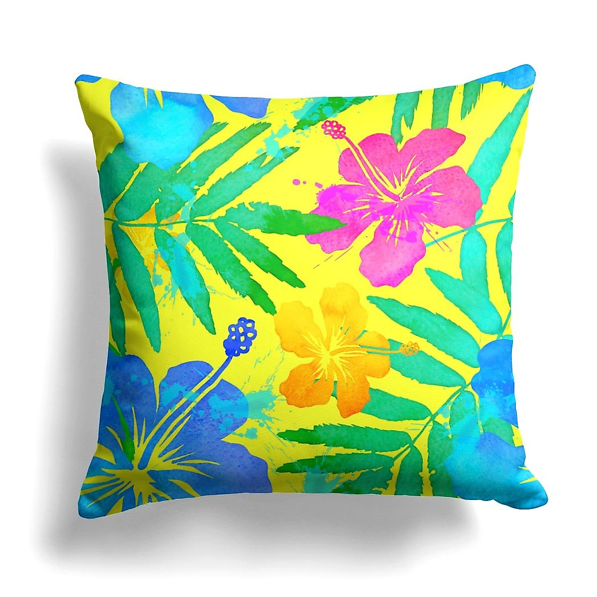 iiRov Summer Design Ink-Fuzed Decorative Throw Pillow - Tropical Fluorescent v2