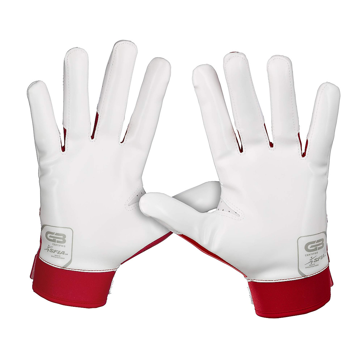 Grip Boost Stealth Dual Color Football Gloves Boys - Youth Sizes (Red/White, Youth Small)