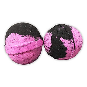 Filthy Kitty Bath Bombs - XL Bright Pink and Black Fizzers for Cat Lovers - Handcrafted, Made in America, 2 Count