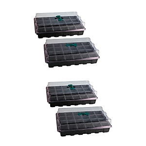 GANAZONO 4 Sets 24 Starting Planter Microgreens Tray Starter Tray Plant Starting Trays Growing Tray Garden Propagator Greenhouse Grow Trays Miniature Kits Germination Pot Vegetable