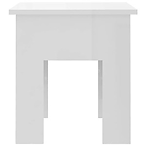 QJBSAVVA Coffee Table High Gloss White 15.7"x15.7"x16.5" Engineered Wood,Floor Standing Table Table for Living Room Cocktail Table Suitable for Meeting Rooms, Reception Rooms, Offices