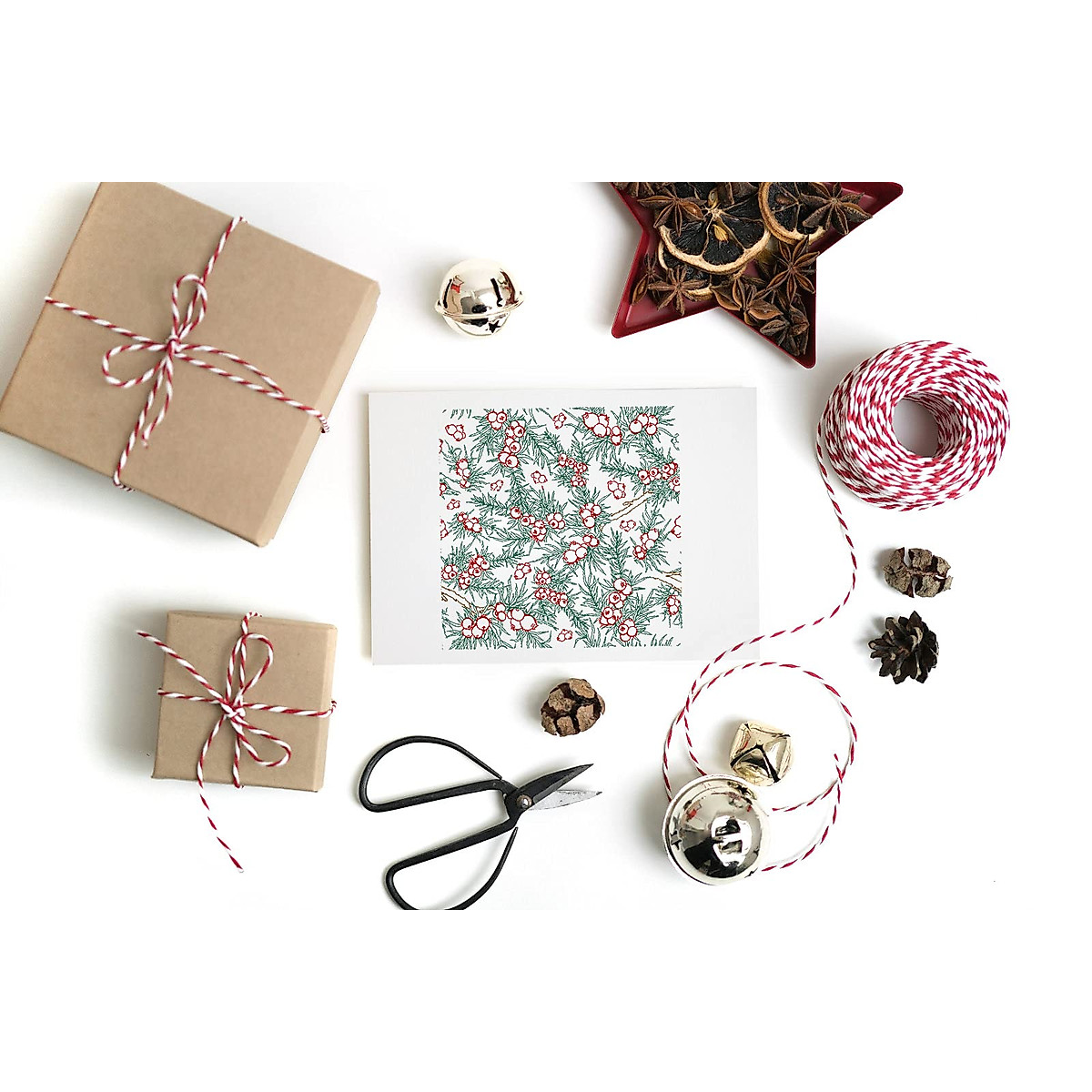 Hying Christmas Holly Berry Leaves Clear Stamps for Card Making Scrapbooking, Xmas Pine Leaves Rubber Stamp Tress Leaves Stamps for Crafting Photo Album Decorations