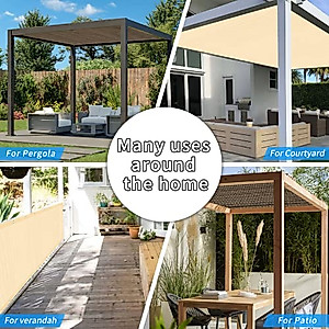 Amagenix Sun Shade Cloth Privacy Screen with Grommets 90% Sunblock Shade, Pergola Replacement Shade Cover Canopy for Outdoor Patio Garden ,10' x 12', Mocha