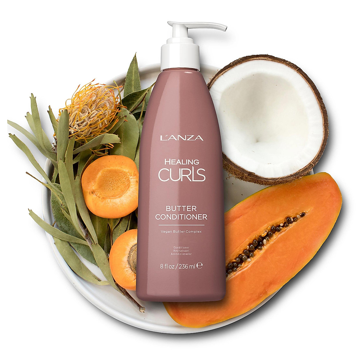 L'ANZA Healing Curls Butter Conditioner - Curly Hair Product for Moisturising and Detangling Velvety Curls with Anti-Humidity Moisturisers, with Sulphate Free, Paraben Free Formula (8 Fl Oz)