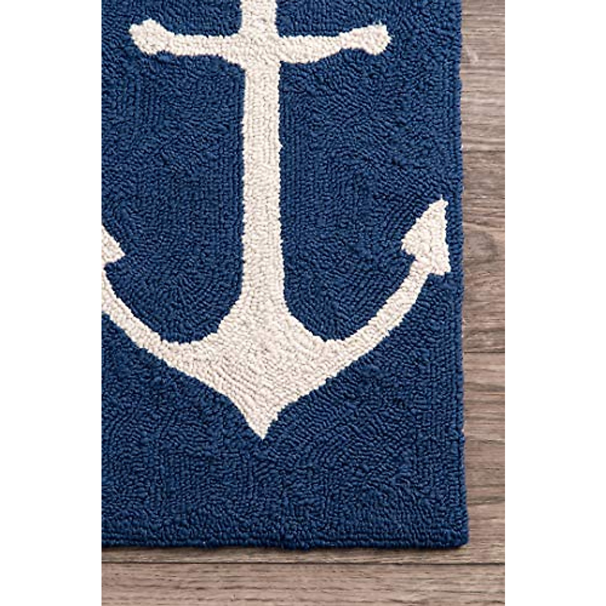 nuLOOM Despina Hand Hooked Indoor/Outdoor Accent Rug, 2' x 4', Navy