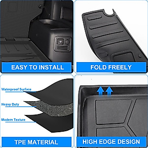 TIMUCI Cargo Mat for 2010-2024 Toyota 4Runner W/O 3rd Seat W/O Sliding Tray, Trunk Mat & Back Seat Cover Protector Set, All Weather TPE Cargo Liner 4 Runner Accessories (Backrest Mats+Cargo Liner)