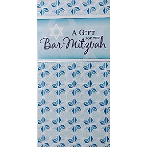 Greeting Card A Gift For The Bar Mitzvah - Today is a Day To Celebrate, A Day To be Proud of Everything You Have Accomplished - Money/Check Holder Mazel Tov Jewish Birthday Milestone for Him Boy