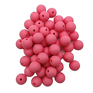 50pcs Baby Pink Color Silicone Round Beads Sensory 15mm Silicone Pearl Bead Bulk Mom Necklace DIY Jewelry Making Decoration