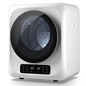 Auertech Portable Dryer with LCD Control Panel, 1.5 cu.ft Mini Clothes Dryer Machine with Stainless Steel Tub, 5 Modes, 850W 10 lbs Front Load Small Electric Dryer for Apartment, Laundry, RVs (White)
