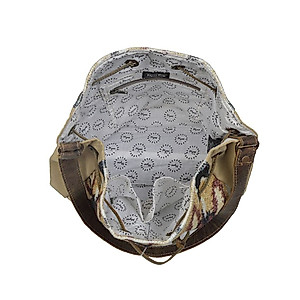 Myra Bag Diversified Bucket Bag Upcycled Cotton & Cowhide Leather S-2871