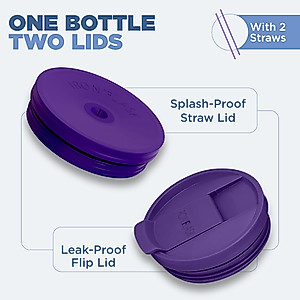 IRON °FLASK Co-Pilot Insulated Mug w/Straw & Flip Cap Lids - Cup Holder Bottle for Hot, Cold Drink - Leak-Proof - Water, Coffee Portable Travel Mug - Cobalt Blue, 16 Oz