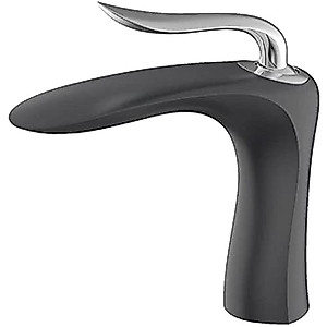 JBQ Bathroom Faucets Bathroom Sink Faucet Bathroom Basin Brass Faucet Sink Faucet hot and Cold Single Handle countertop Installation Toilet Crane Faucet (Color : Black Chrome S)