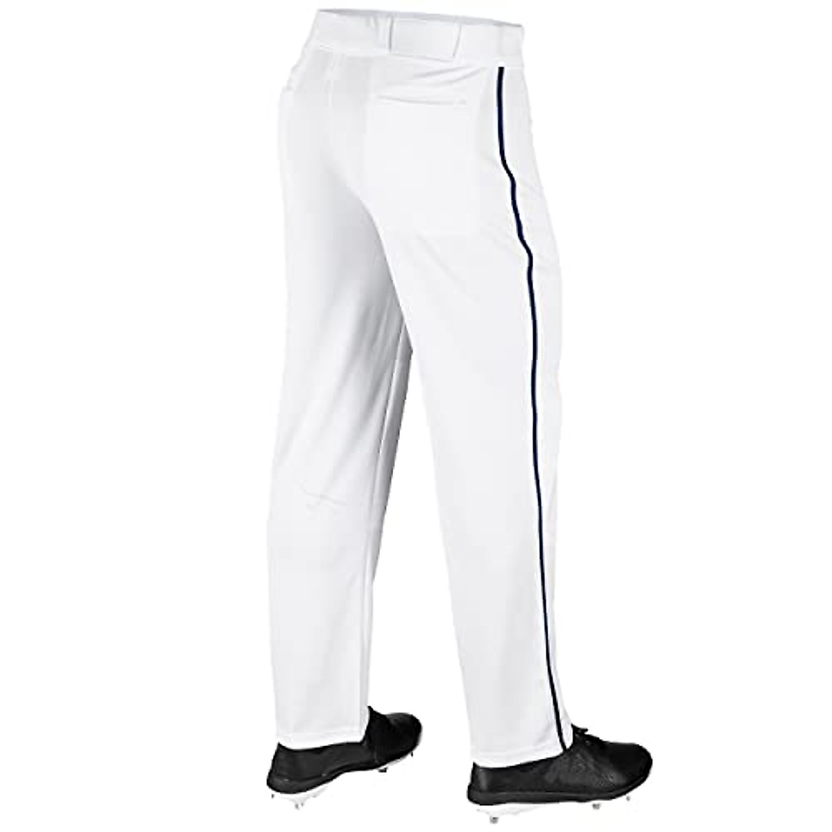CHAMPRO Men's Standard Straight, White, Navy, Medium