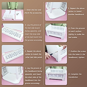 Yarstar Retro Newborn Photography Props Bed with Box White Hollow Carved Pattern Wooden Baby Photography Props Doll Bed Baby Photography Accessories Wooden Mini Doll Bed