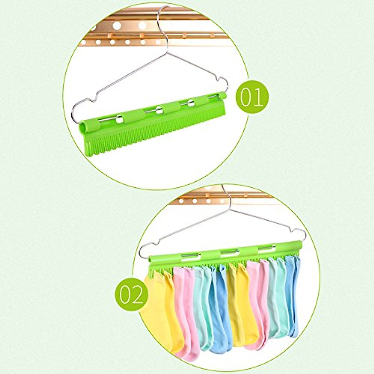 TINTON LIFE 2 Pack Laundry Bathroom Clothes Sock & Underwear Drying Hanger Rack Clip Dryer Airer Clothespin