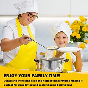 2 Pieces Stainless Steel Cooking Colander Skimmer Slotted Spoon Kitchen Strainer Ladle with Long Handle for Kitchen Cooking Baking, 13.4 Inch