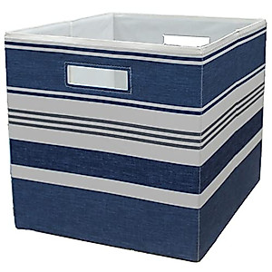 Deahun Better Homes & Gardens Fabric Cube Storage Bins (12.75" x 12.75"), Washed Indigo, 2 Pack (Indigo)