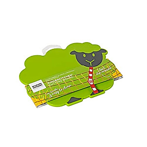 Kuhn Rikon Kinderkitchen Kids Cutting Board, Sheep, 9.8" x 9.1" x 4.3", Green | Child-Friendly Kitchen Tools For Real Cooking