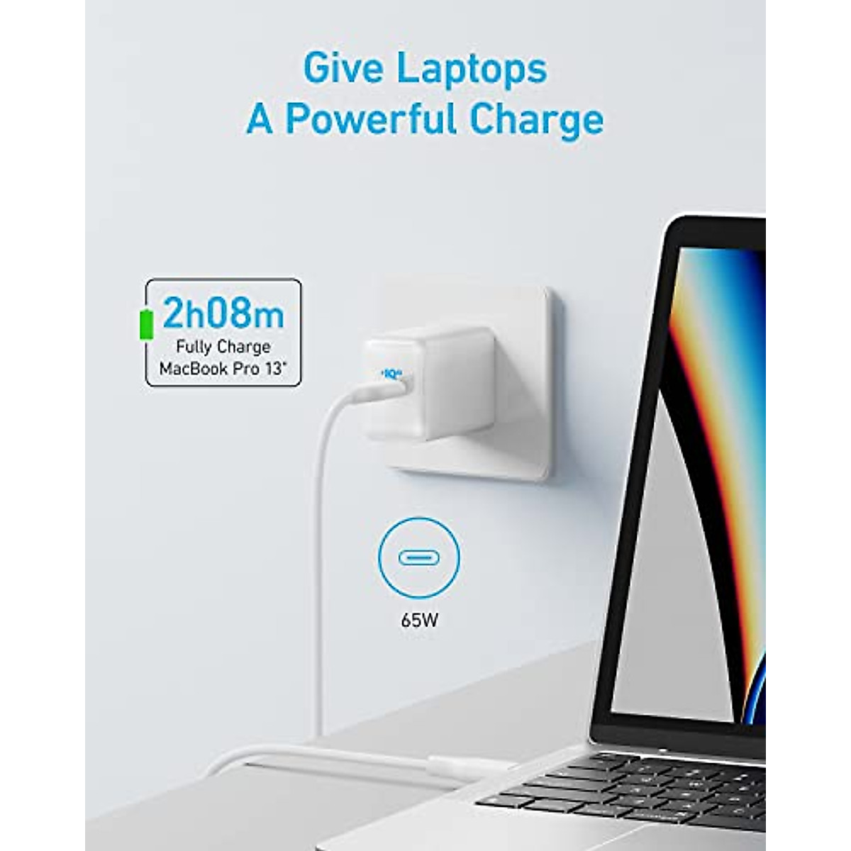 USB C Charger, Anker 65W PIQ 3.0 PPS Compact Fast Charger Adapter, PowerPort III Pod Lite, for MacBook Pro/Air, Galaxy S20/S10, Dell XPS 13,Note 10+/10, iPhone 11/Pro, iPad Pro, Pixel, and More