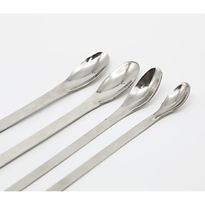 Stainless Steel Micro Scoop Reagent Lab Sampling Spoon Lab Spatulas Scoop Bar Spoon Medical Pharmacy Mini Micro Spoon Scoop 2Pcs for 22cm 2 Pcs for 16cm