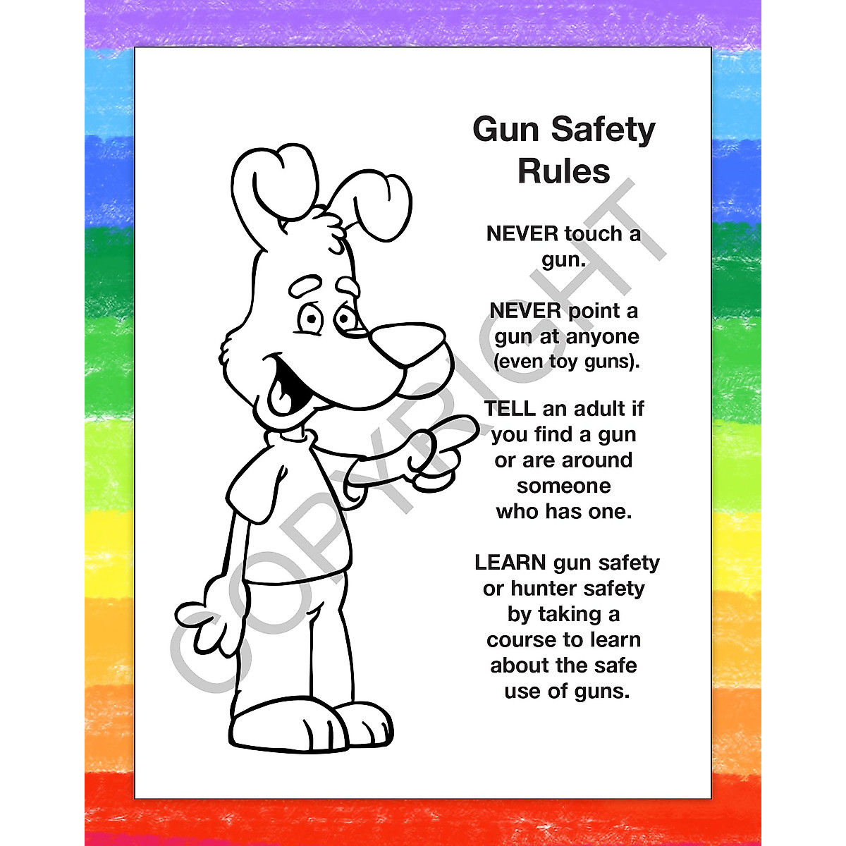 ZOCO - Gun Safety - Educational Coloring Books (25 Bulk Pack, With Crayons) - Don't Play with Guns - Firearms Safety - Police Handout - Games, Puzzles, Activities for Kids