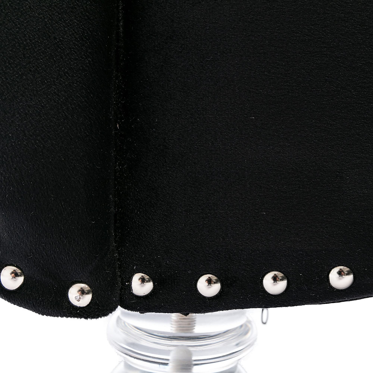 Leisure Velvet Concubine Sofa Accent Sofa Chaise Reclining Lounger Barrel Sofa with Acrylic Feet (Black)