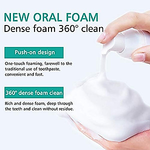 Foam Toothpaste 2PCS,Stain Removal Toothpaste for Sensitive Teeth,Teeth foaming Whitening,Baking Soda Spearmint Whitening Mousse Mouth Wash Water for Travel Friendly