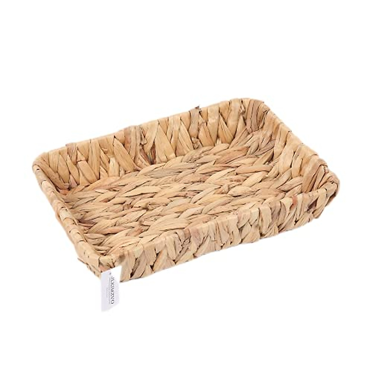 Hand-Woven Large Storage Baskets , Water Hyacinth Wicker Baskets for Organizing,Woven Baskets, Organizer, Natural Container，13.38” x 9.5” x 2.75”