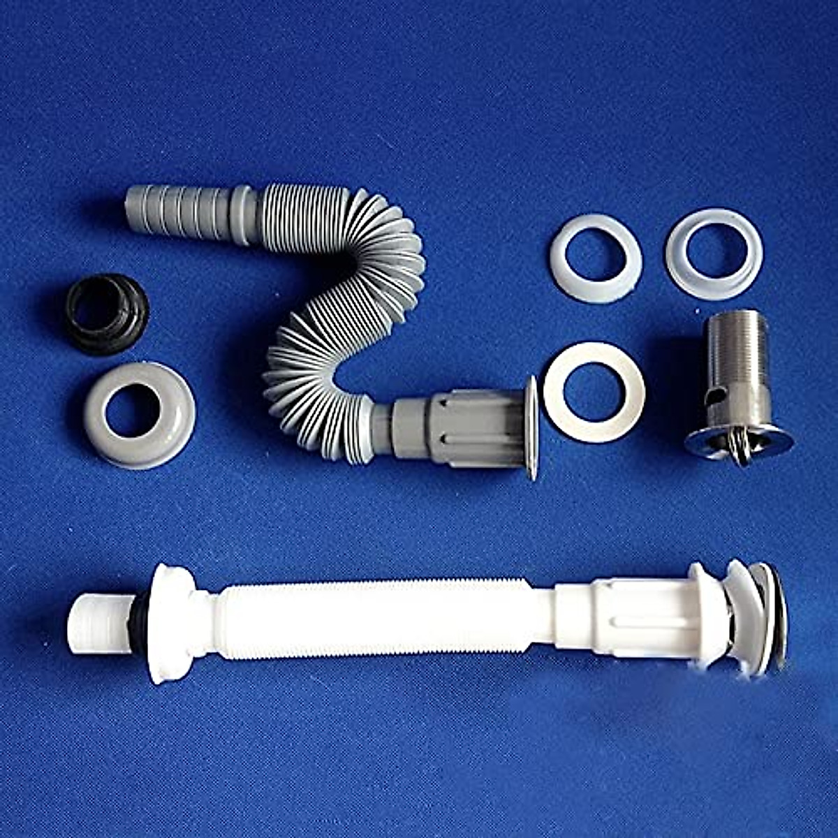 LMMDDP Universal Kitchen Cover Up Basin Sink Water Strain with Flexible Flume Pipe Kit