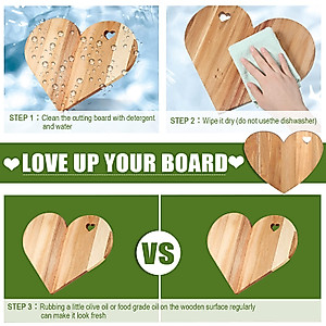 Heart Shaped Cutting Board, Acacia Wood Bread Board Cheese Serving Platter Serving Charcuterie Board for Meat Cheese and Vegetables Christmas Valentine's Day Gifts (14 x 11.6 x 0.6 Inch)