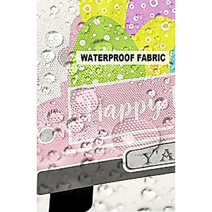 Outdoor Pillow Covers 24x24inch Spring Happy Easter Colorful Eggs Truck Waterproof Decorative Patio Garden Cushion Cover Pink Stripes Throw Pillow Case Set of 2 for Sofa Furniture Decoration