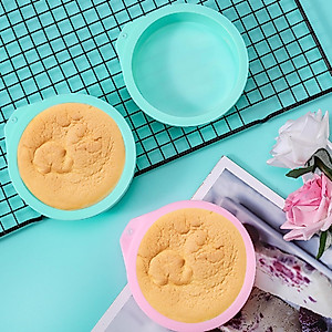 4 Pieces Air Fryer Egg Molds Air Fryer Egg Silicone Pans Muffin Top Silicone Pan 4 Inch Silicone Cake Mold for Cake, Muffin Top(Blue)