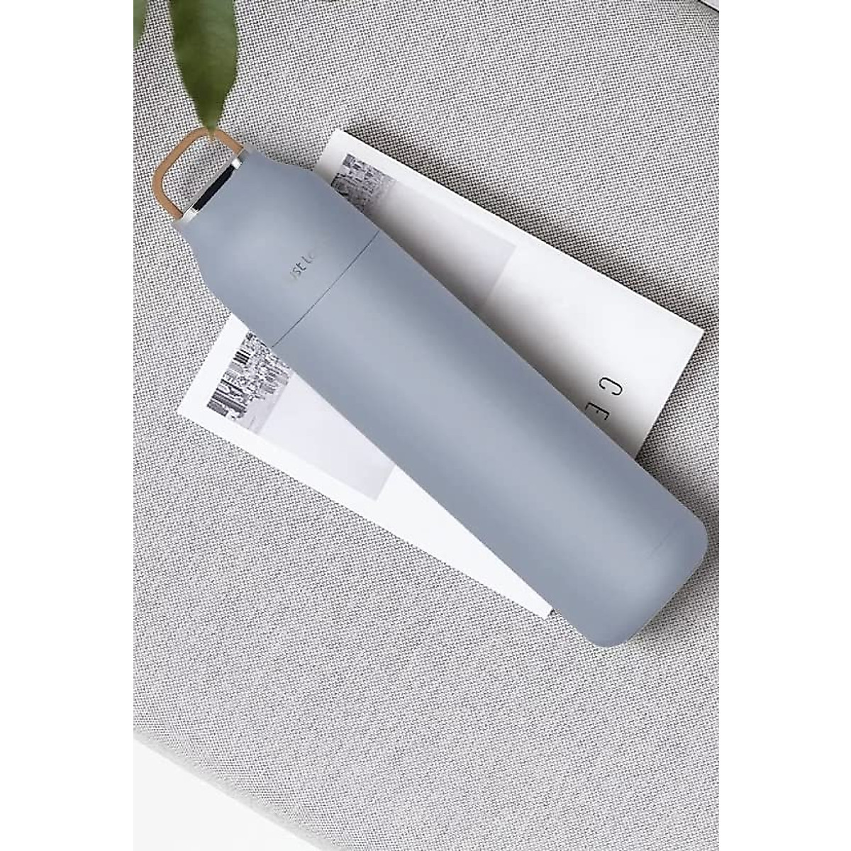 Stainless Steel Vacuum Insulated Water Bottle With Handle Lid - 500ml - Modern, Minimalist And Sleek Design (Blue)