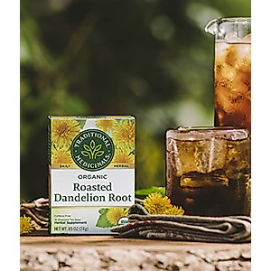 Traditional Medicinals Organic Roasted Dandelion Root Herbal Leaf Tea, 16 Tea Bags (Pack of 6)