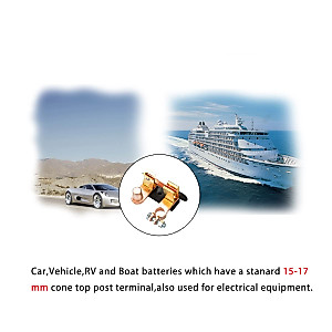 Top Post Knife Blade Master Switch, 12V 24V Battery Disconnect Switch, Isolator Power Shut Off Cut Off, Automotive Accessories Universal for Car, Marine, Boat, RV, ATV, Motorcycle