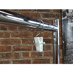 NAHANCO 610W12 Boot Clip Hanger, Chrome, White Plastic Clip, 4.5” (Pack of 12)