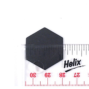 Value Pack of 48 - Blank Black 1" Hexagon Hex Board Game Chits Tiles Counters Markers DIY D&D