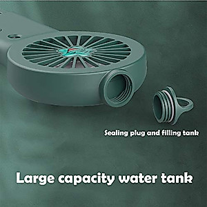 ZOMFOM Nano Misting Fan, Mist Spray Pores Water SPA Moisturizing Hydrating Face Sprayer USB Rechargeable, Spray Water Mist Fan, Nano Handheld Misting Fan with 2 button (ArmyGreen)