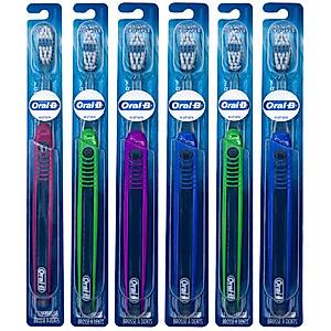 Oral-B Indicator Flat Trim Toothbrush, 30 Soft (Colors Vary) -Pack of 6