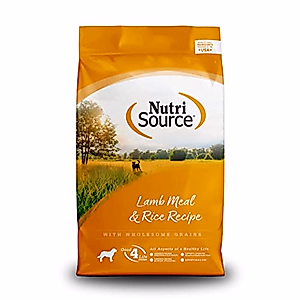 NutriSource Adult Dog Food, Made with Lamb Meal and Rice, with Wholesome Grains, 30LB, Dry Dog Food