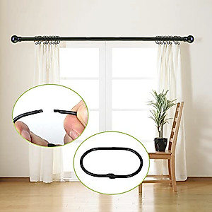 12Pcs Shower Curtain Hooks Rings Rustproof Shower Curtain Hooks Metal Wide Oval Shower Hooks for Bathroom Decorative Metal Shower Ring Hooks for Shower Rods Curtains (Black)
