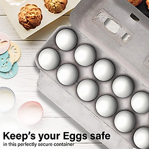 MT Products Blank Natural Pulp Egg Cartons Holds Up Twelve Eggs - 1 Dozen (25 Pieces) and Plastic Deviled Egg Trays With Clear Lid For Six Egg Halves (Set of 12)
