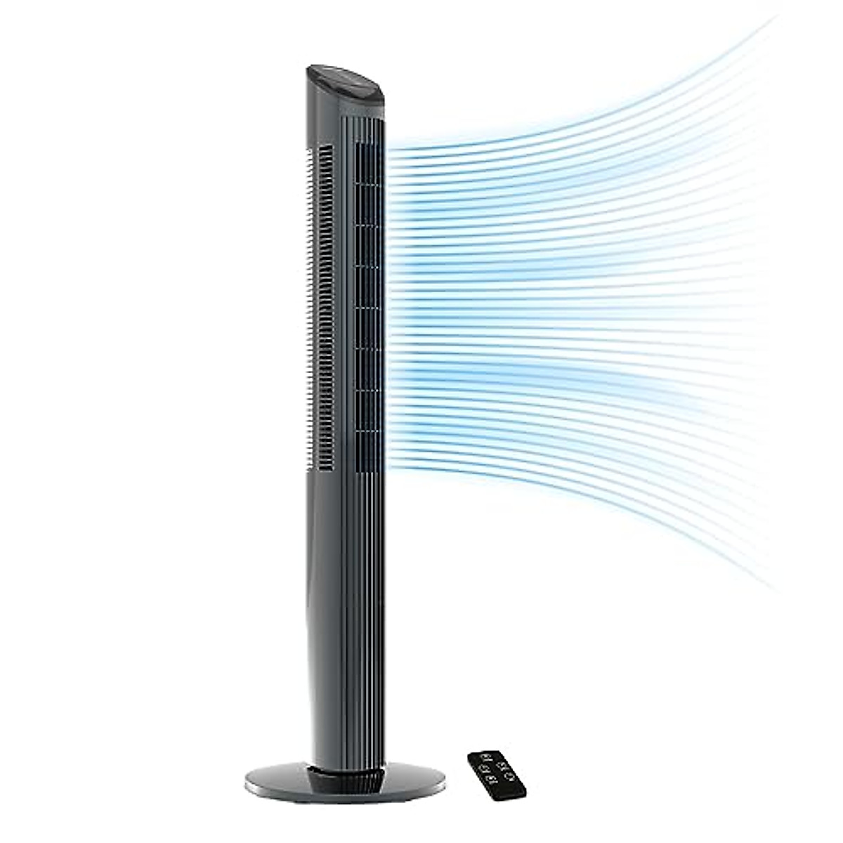 Everdure 45” Oscillating Tower Fan, Remote Controlled, 3 Speed Settings, Powerful and Targeted Airflow Control, Portable, Perfect Cooling Fan for Bedroom, Living Room, Home Office, Graphite