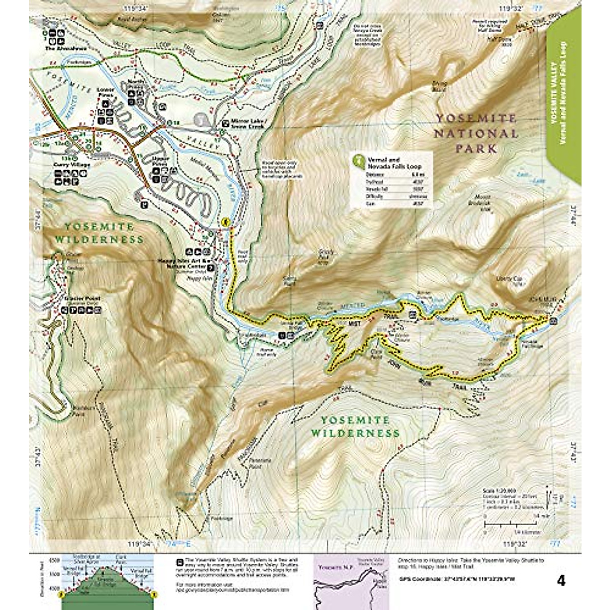 Yosemite National Park Day Hikes Map (National Geographic Topographic Map Guide, 1704)